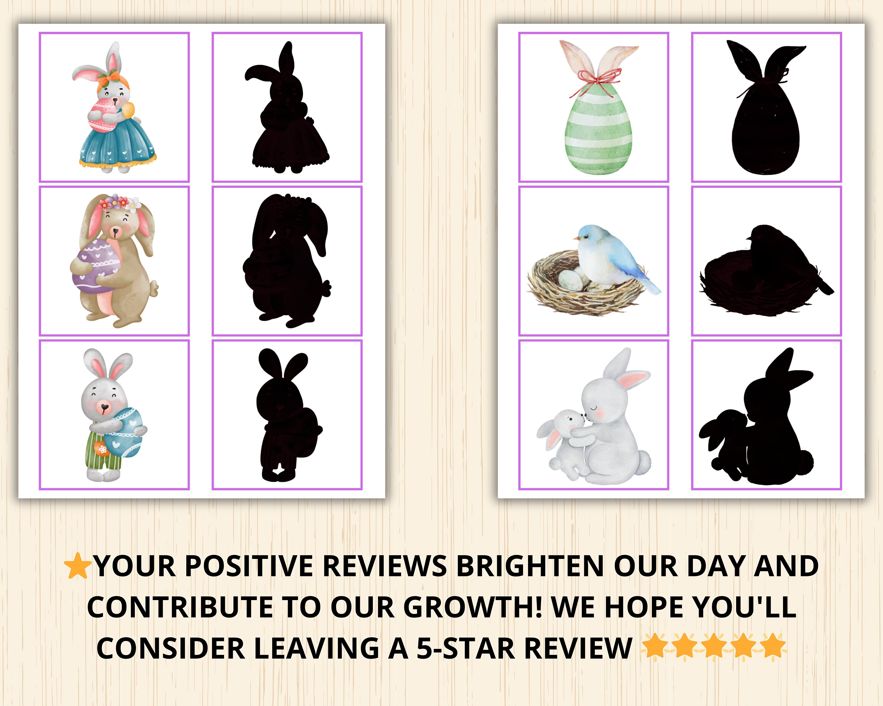 Easter Shadow Matching Cards,preschool Printable Shadow,easter Match ...