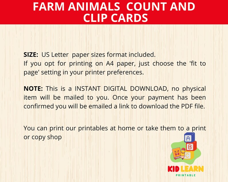 Farm Animals Count and Clip Cards,farm Unit Study,farm Preschool ...