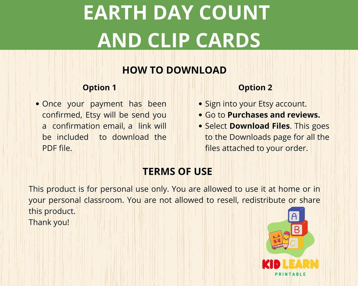 Earth Day Count and Clip Cards,numbers 1-20,counting Cards, Earth Day ...
