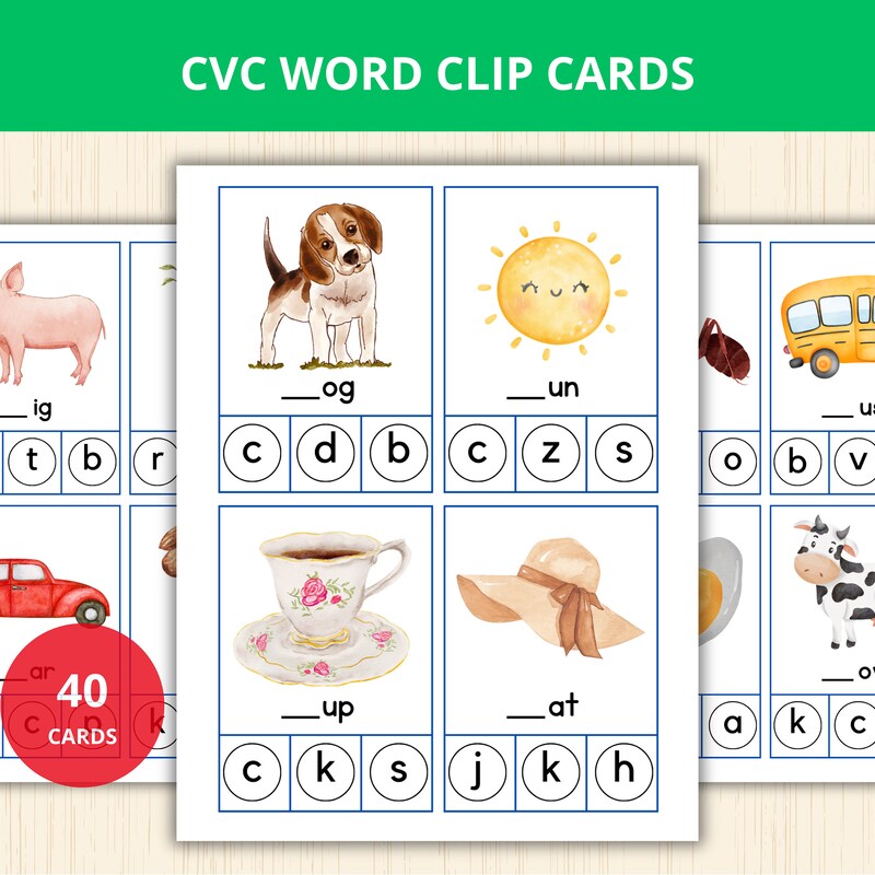 Montessori Cvc Cards - Etsy