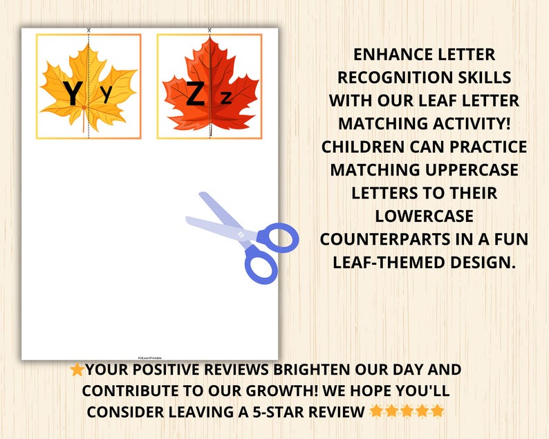 Leaf Letter Matching Puzzle,fall Puzzle Pairs,fall Alphabet Match ...
