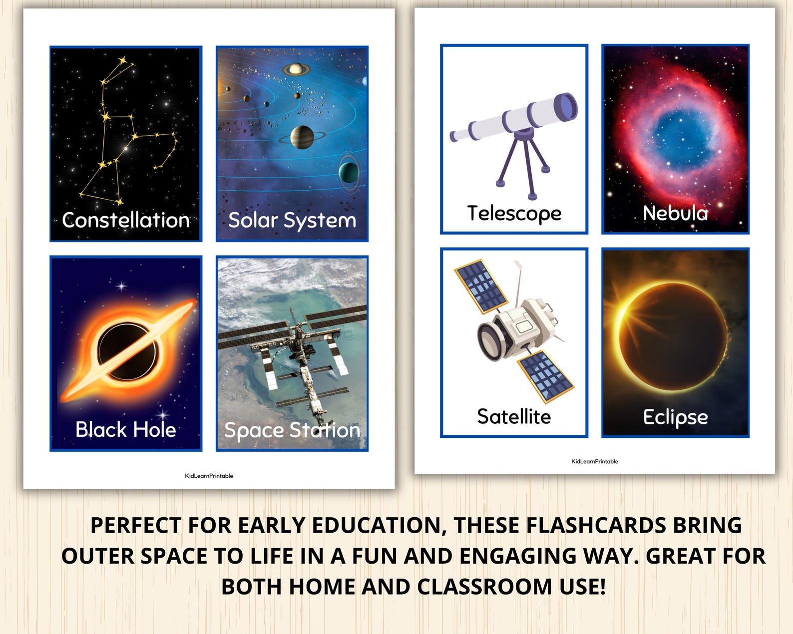 Space Flashcard,planets Flashcards,solar System Flash Cards,space ...