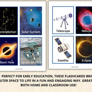 Space Flashcard,planets Flashcards,solar System Flash Cards,space ...