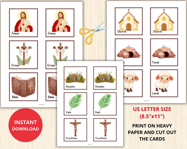 Easter Story Memory Game,easter Memory Game,christian Easter Flashcards ...