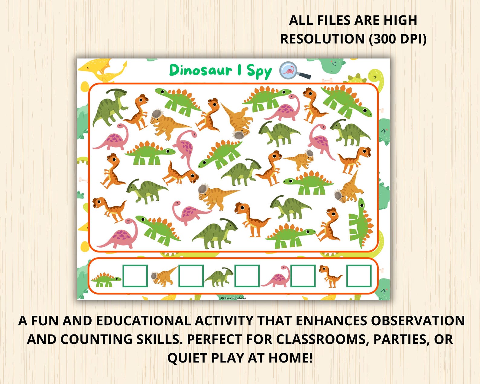 Dinosaurs I Spy,seek and Find,look and Find,dinosaur Party Game,i Spy ...
