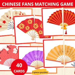 Chinese Fan Matching Activity,lunar New Year Game,chinese Symmetry ...