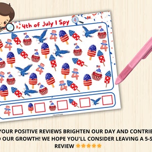 4th of July I Spy,counting Activity,look and Find,summer Preschool ...