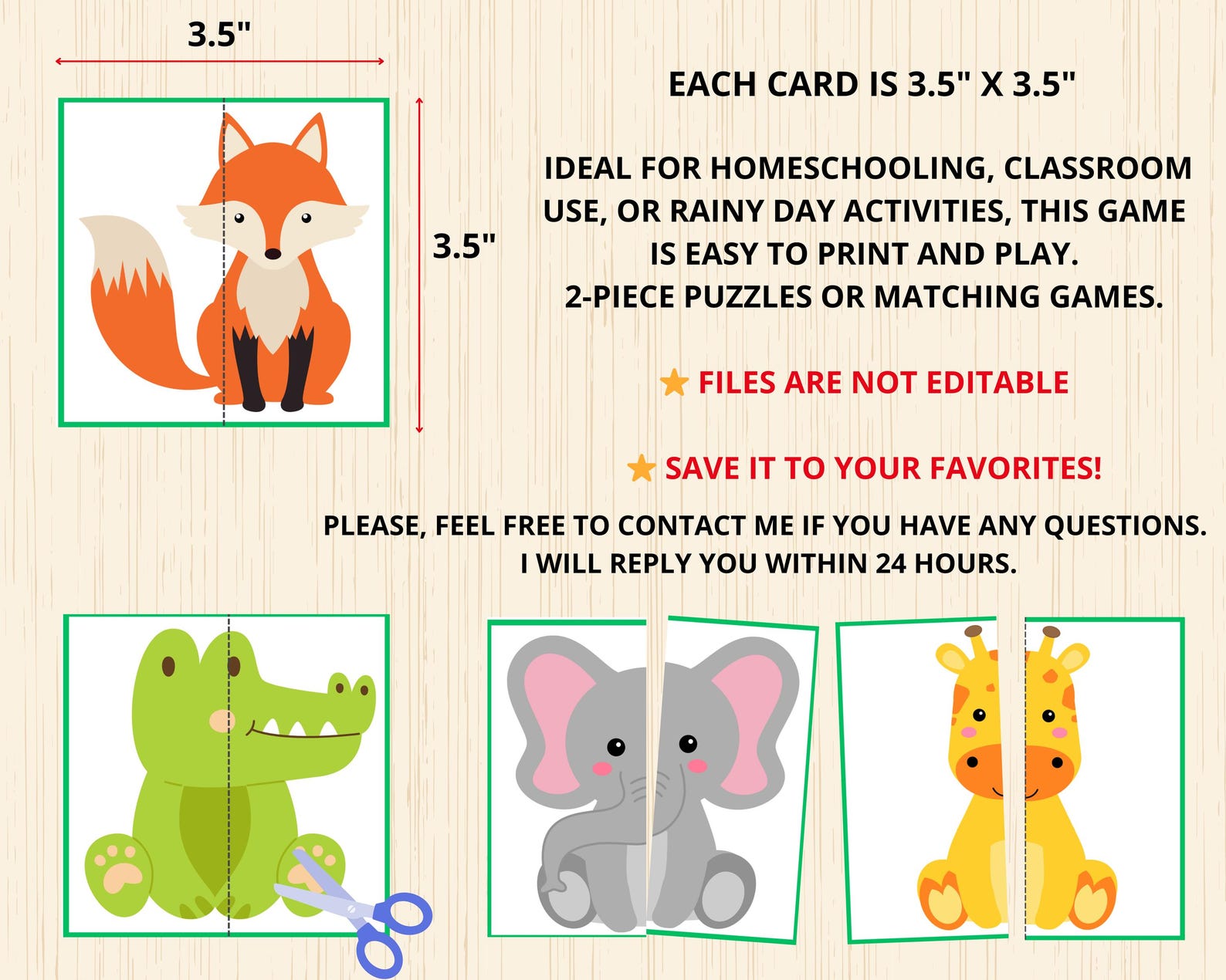 Animals Matching Game,safari Animals Matching Activity,animals Puzzle ...