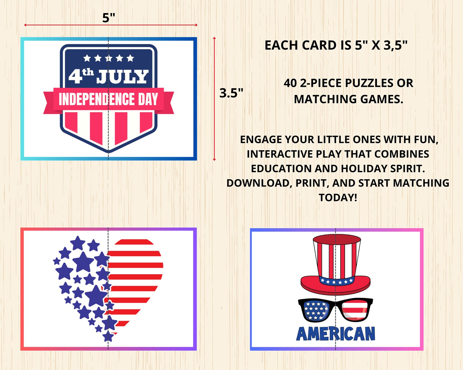 4th of July Matching Game,4th of July Puzzle Symmetry,matching Activity ...