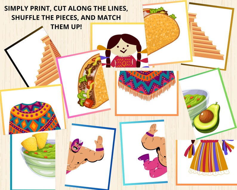 Cinco De Mayo Matching Game,preschool Activity,montessori,matching ...