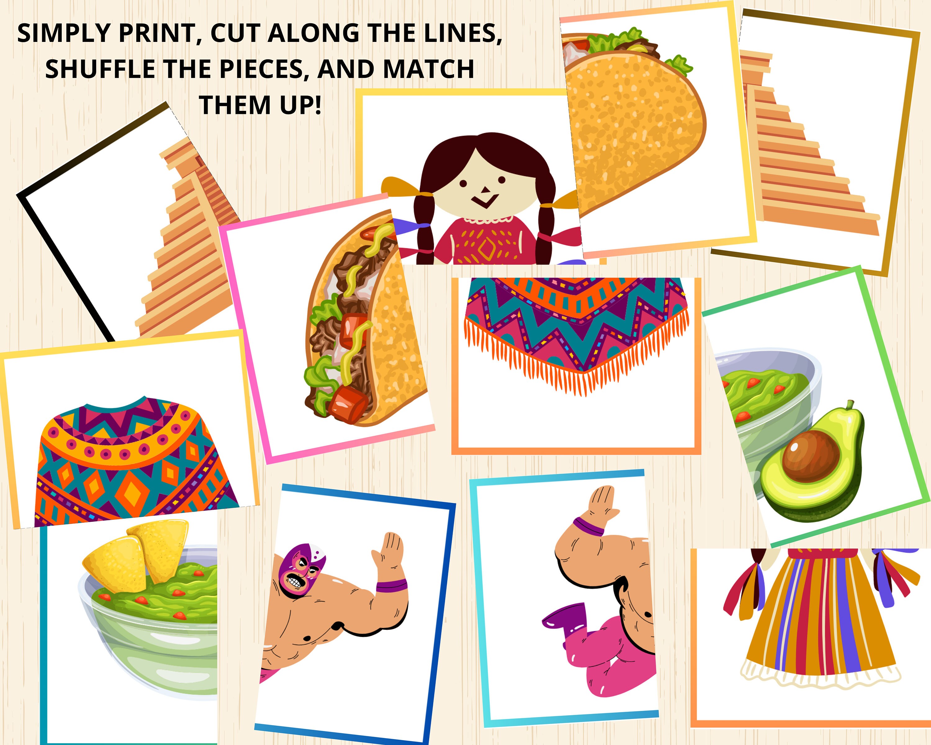 Cinco De Mayo Matching Game,preschool Activity,montessori,matching ...