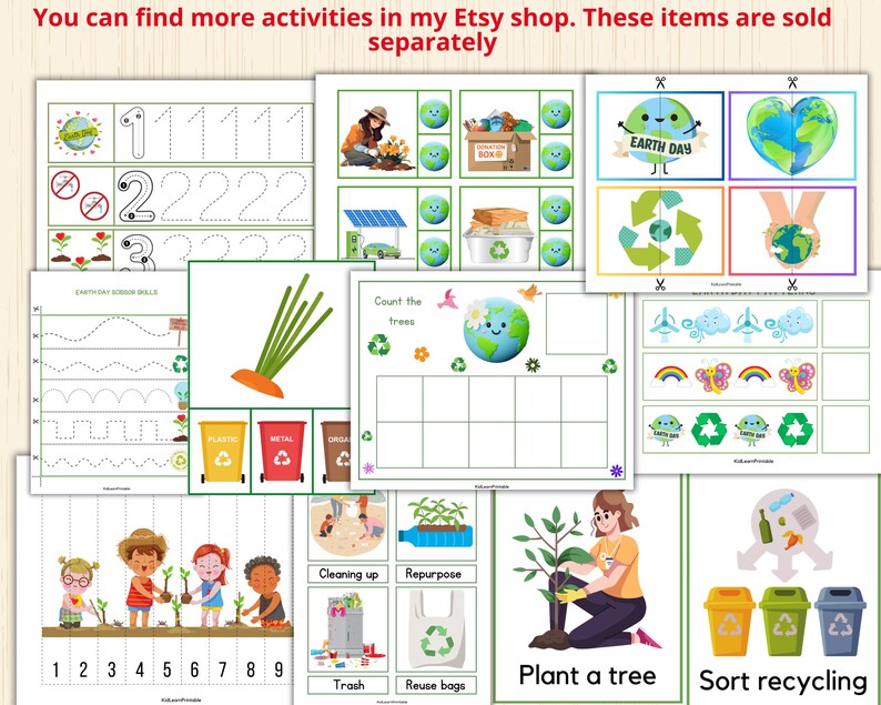 Earth Day Count and Clip Cards,numbers 1-20,counting Cards, Earth Day ...