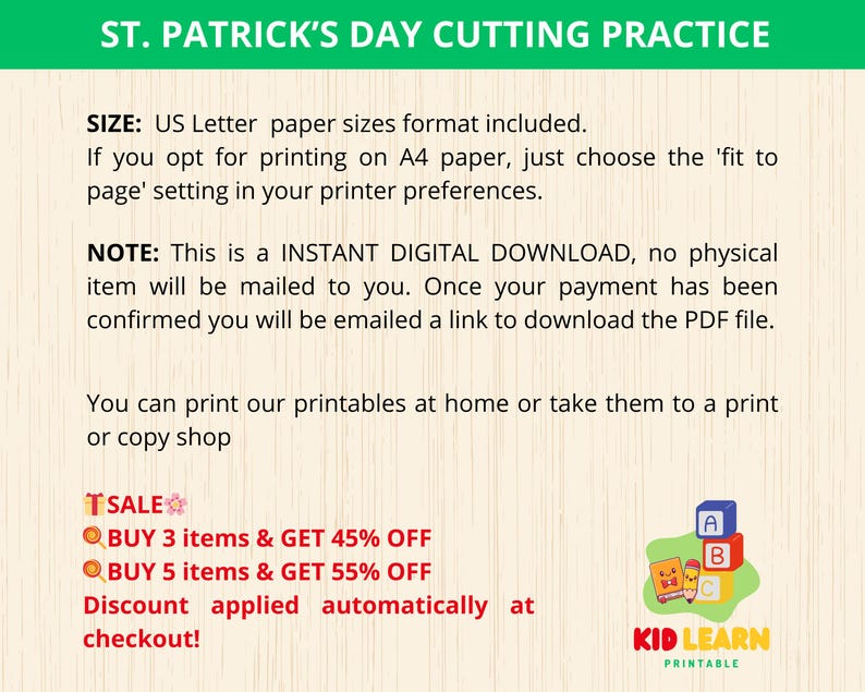St. Patricks Day Cutting Strips,saint Patrick Scissor Strips,st ...