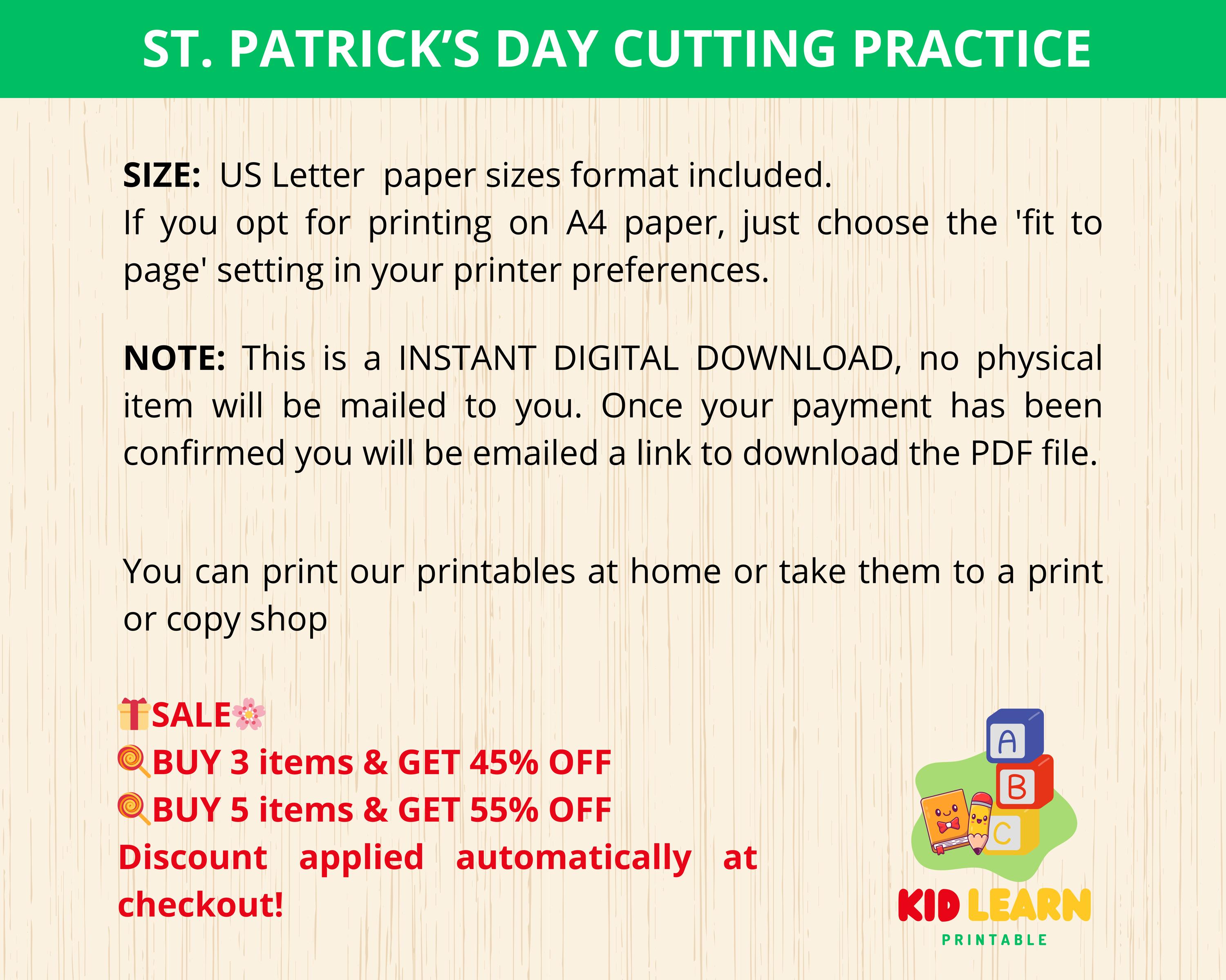 St. Patricks Day Cutting Strips,saint Patrick Scissor Strips,st ...
