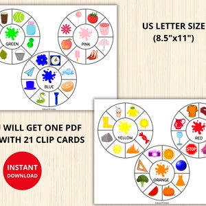 Color Clip Cards,color Vocabulary,color Recognition,color Matching ...