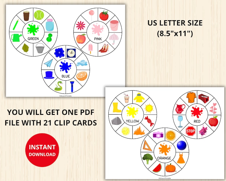Color Clip Cards,color Vocabulary,color Recognition,color Matching ...