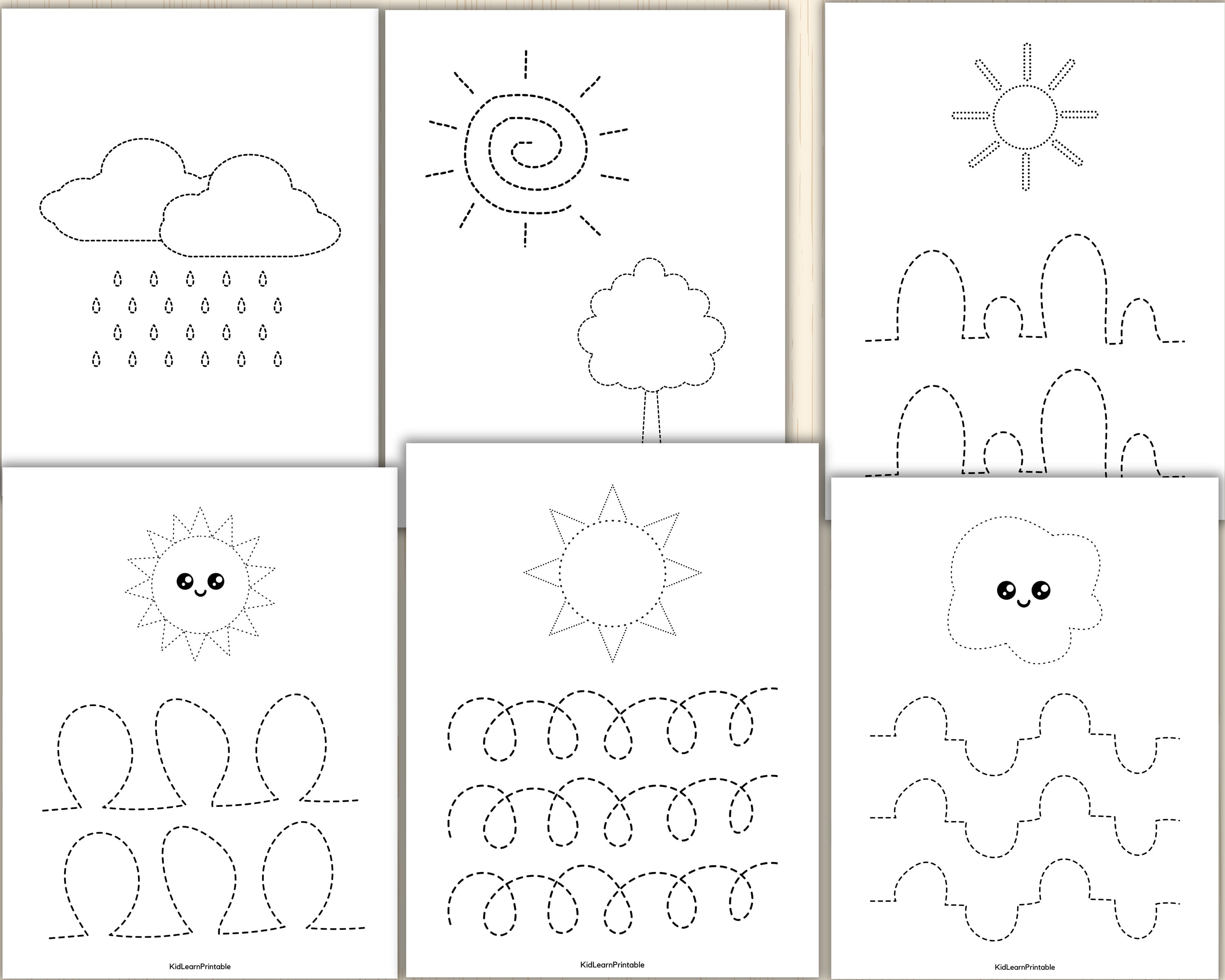 Weather Tracing Worksheets,weather Preschool,weather Activities ...