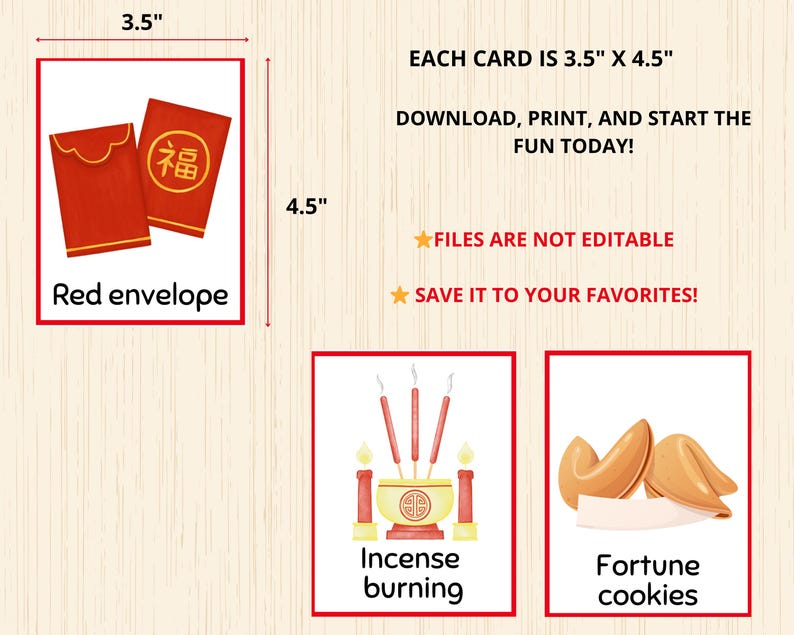 Chinese New Year Flashcards,lunar New Year Vocabulary Cards,montessori ...