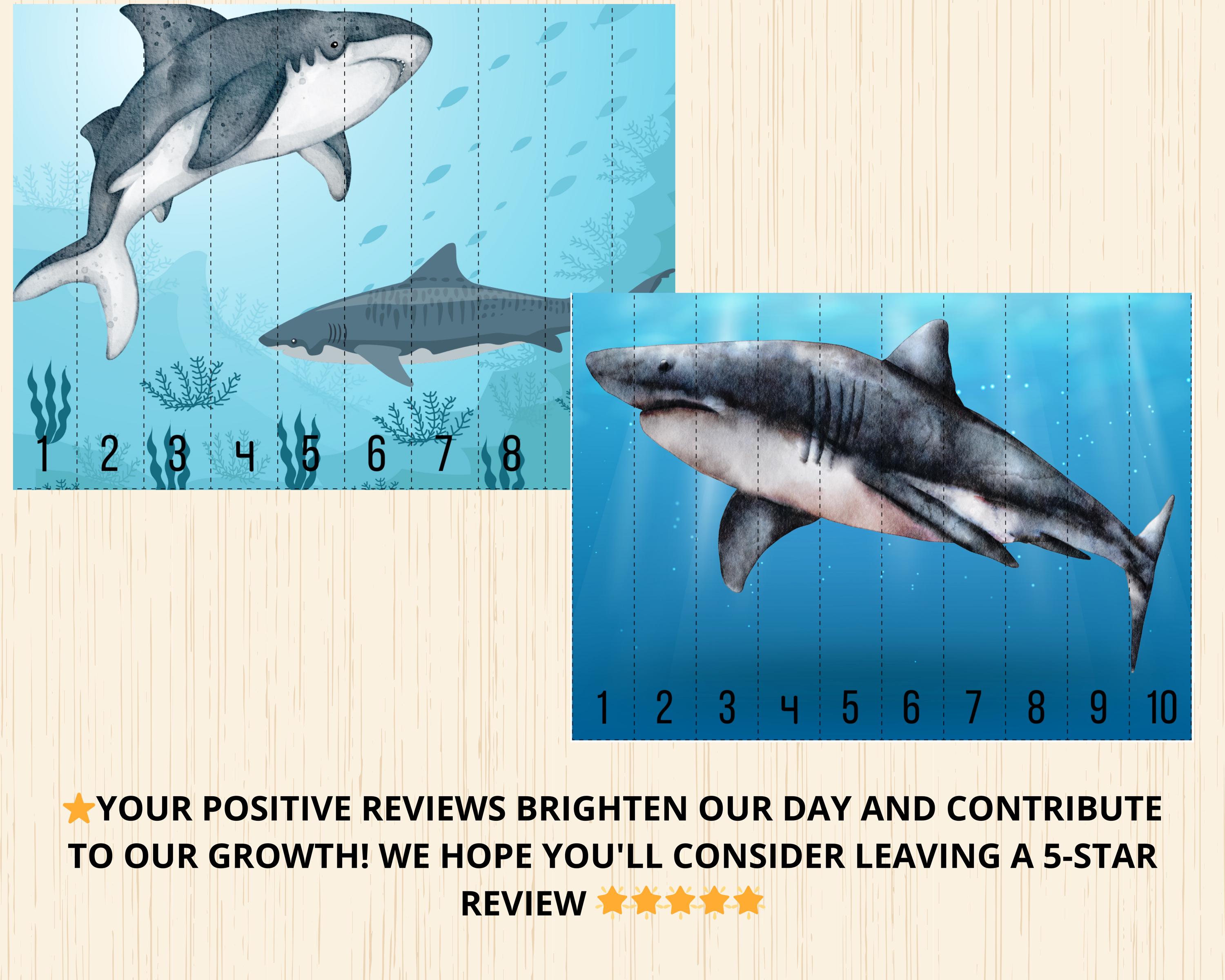 Shark Puzzles,counting Activity,number Puzzle,math Puzzles,math Skills ...