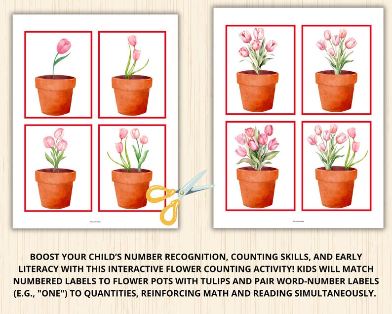 Flower Number Matching,flower Counting Game,spring Counting Numbers ...