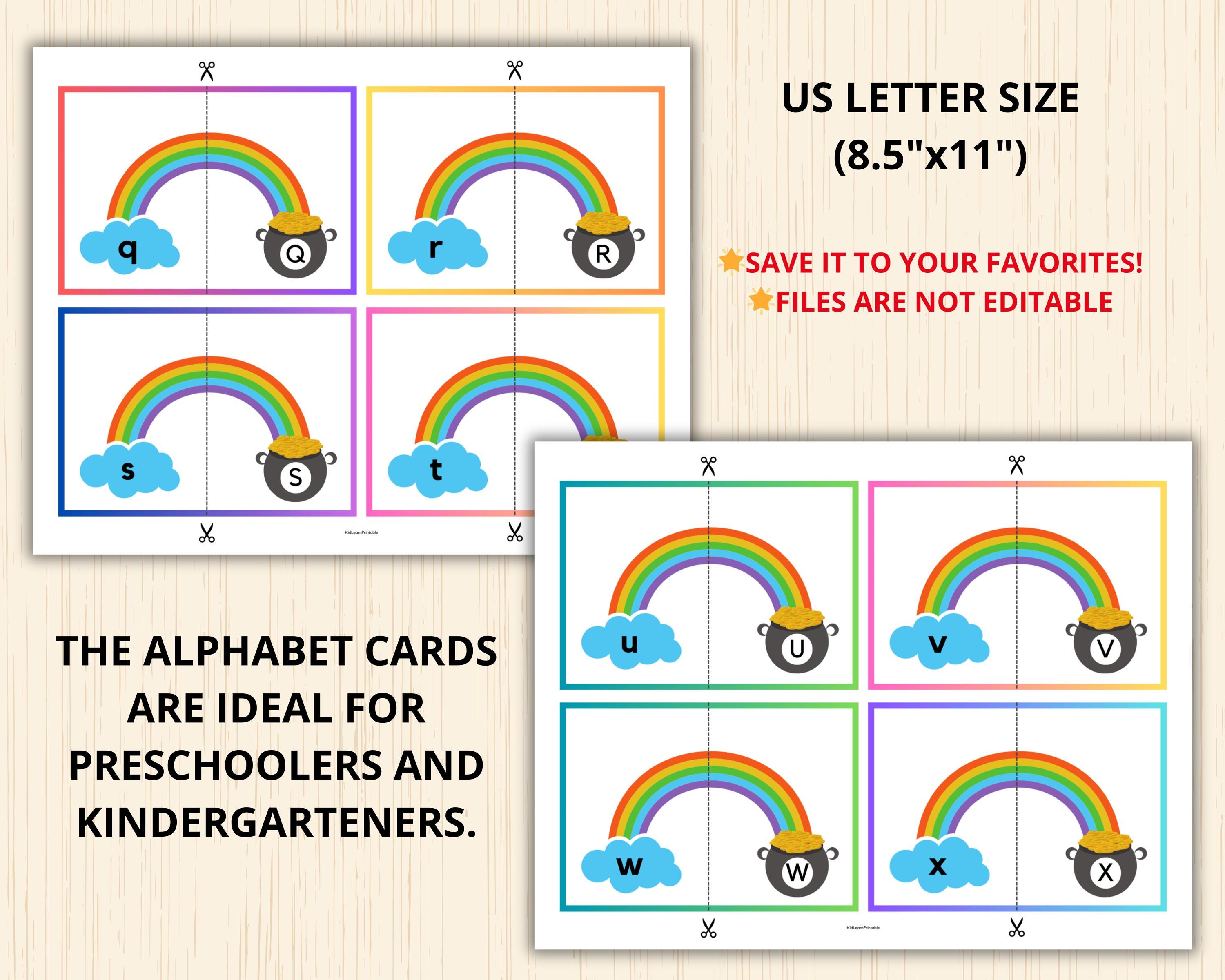 Rainbow Alphabet Matching Cards,rainbow Letter Matching,abc Puzzles ...