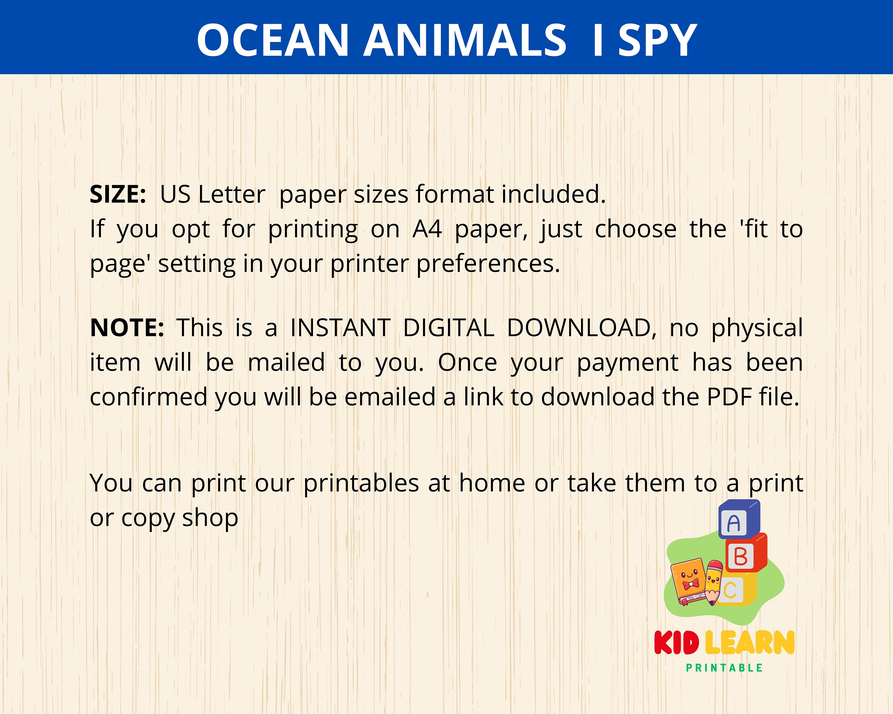 Ocean Animals I Spy Counting Activity,under the Sea,look and Find ...