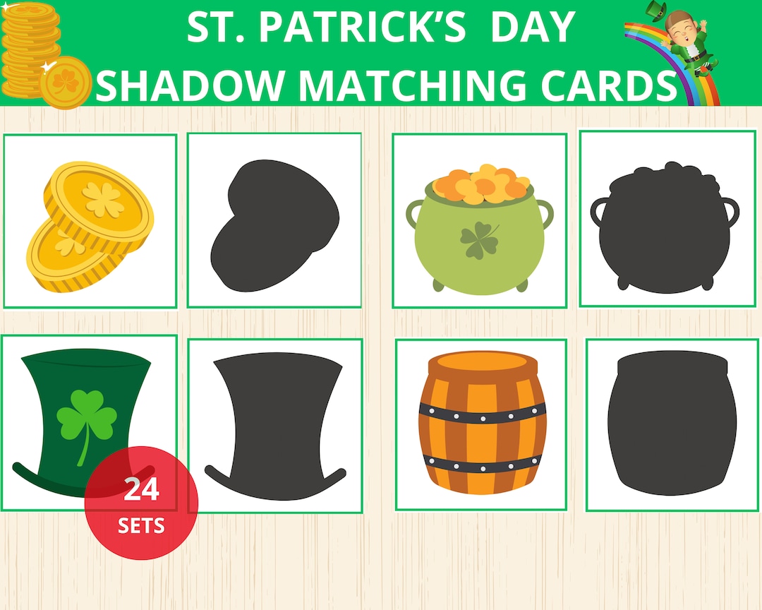 Saint Patrick's Day Shadow Matching Activity,st. Paddy's Day Shadow ...