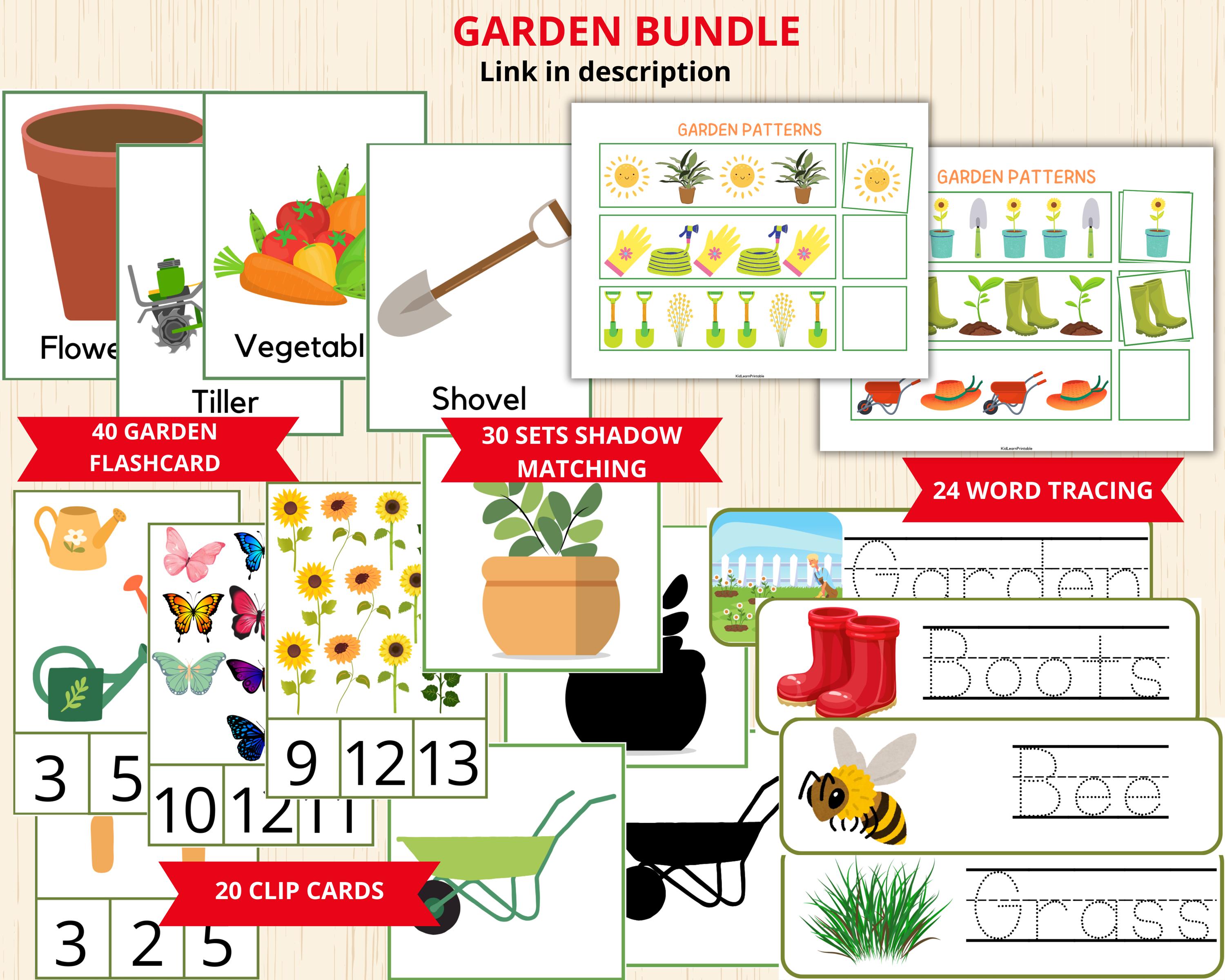 Garden Shadow Matching Cards,garden Flashcards, Spring Activity ...