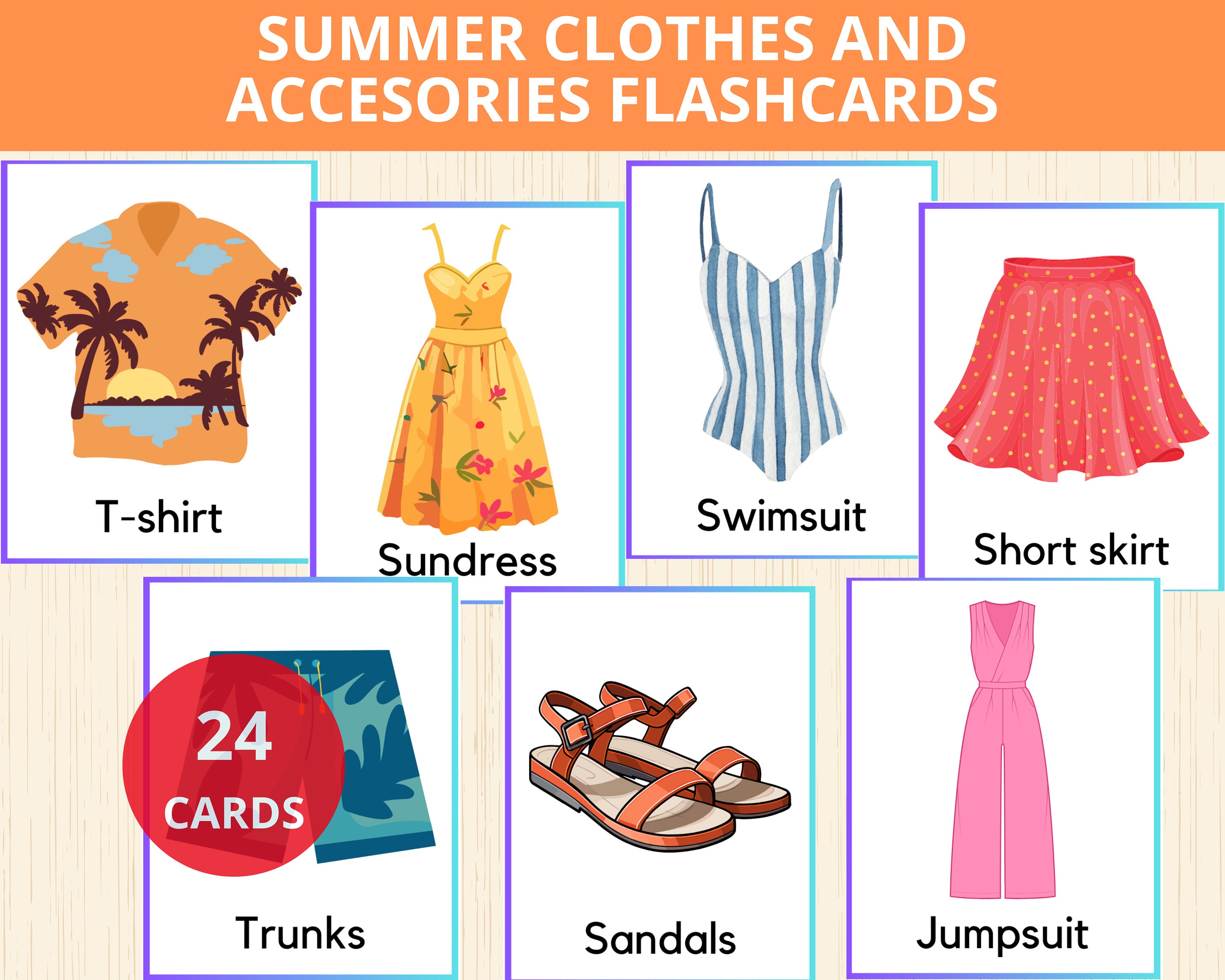 Clothes Vocabulary,clothes Montessori Flashcards,nomenclature Cards for ...