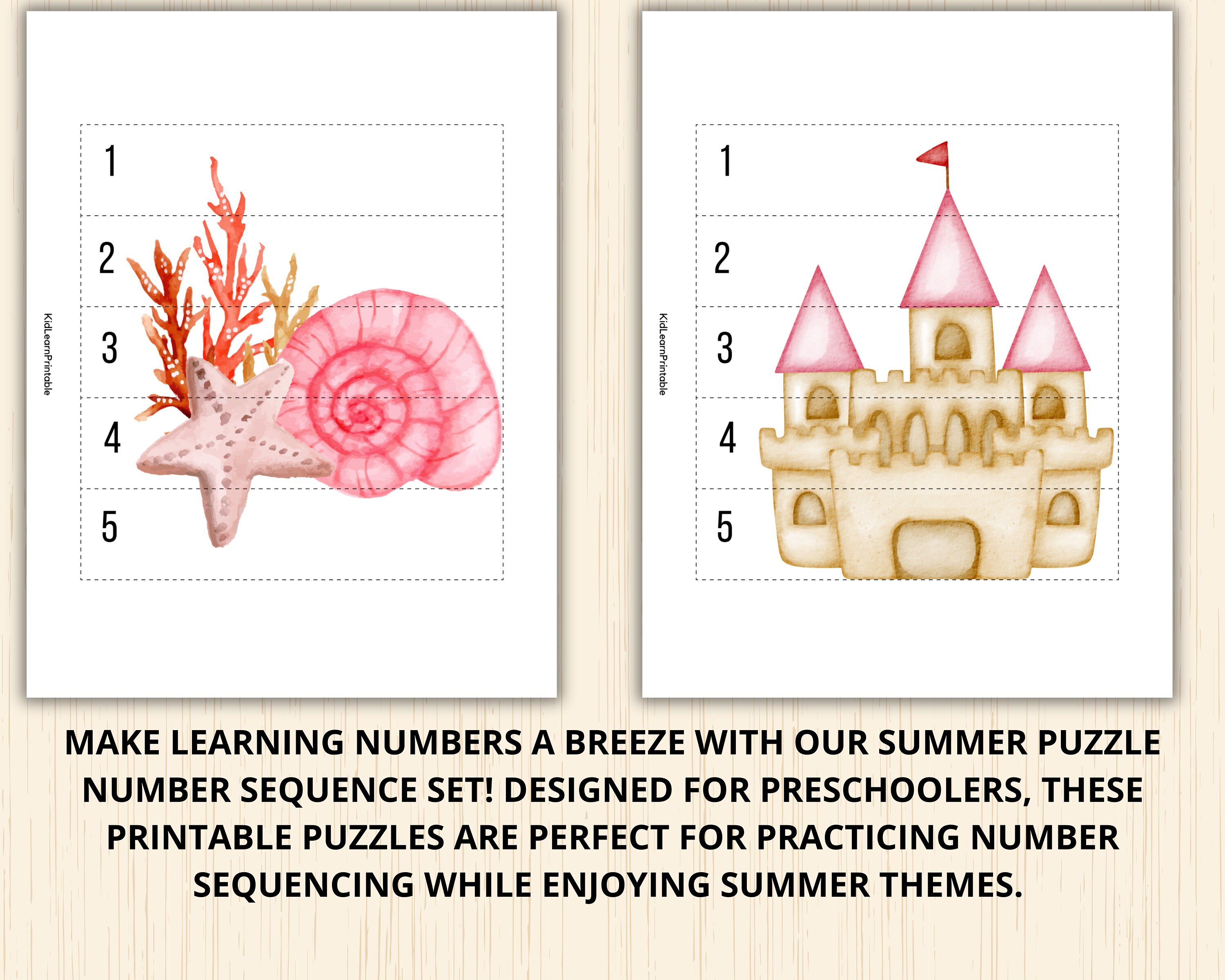 Summer Preschool,summer Puzzle, Activity,number Sequence,sequence ...