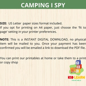 Camping I Spy Counting Activity,look and Find,summer I Spy,camping Busy ...