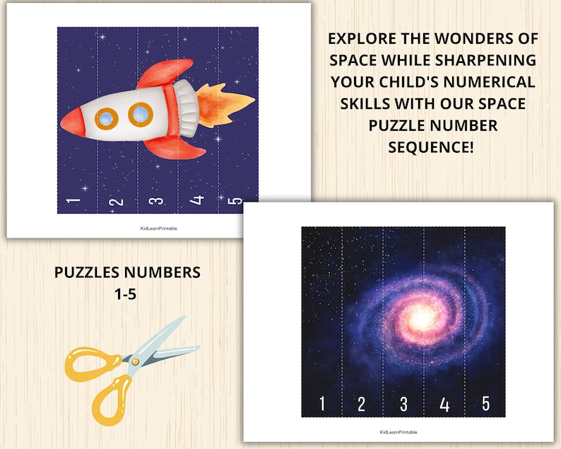 Space Puzzles,space Activities,outer Space Number Sequence,numbers 1-10 ...