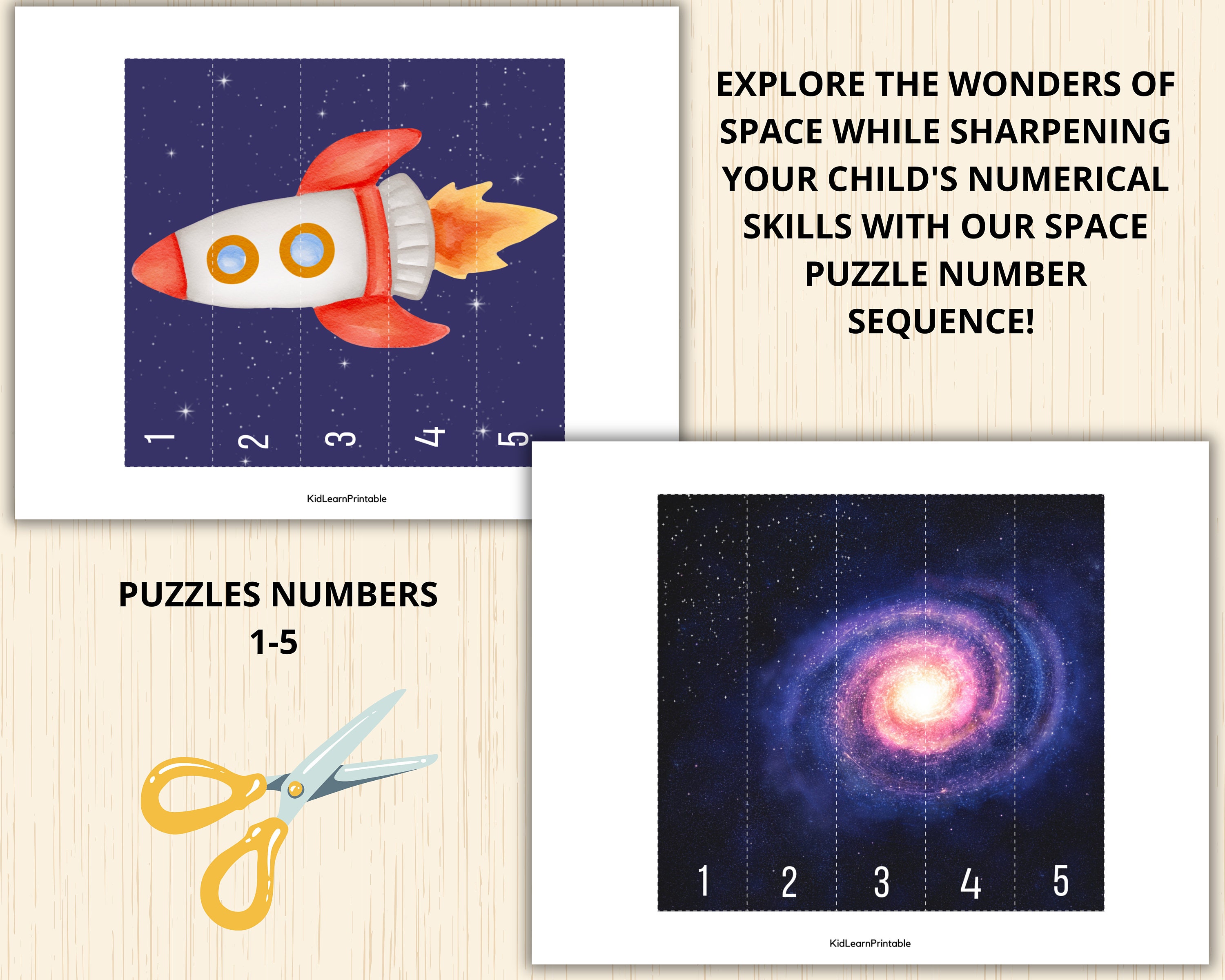 Space Puzzles,space Activities,outer Space Number Sequence,numbers 1-10 ...