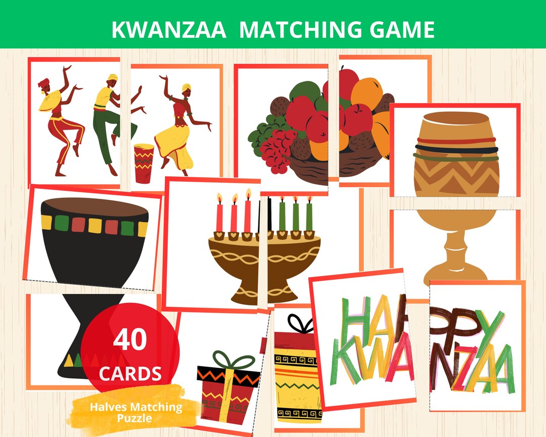 Kwanzaa Matching Game,preschool Kwanzaa Activities,montessori Kwanzaa ...