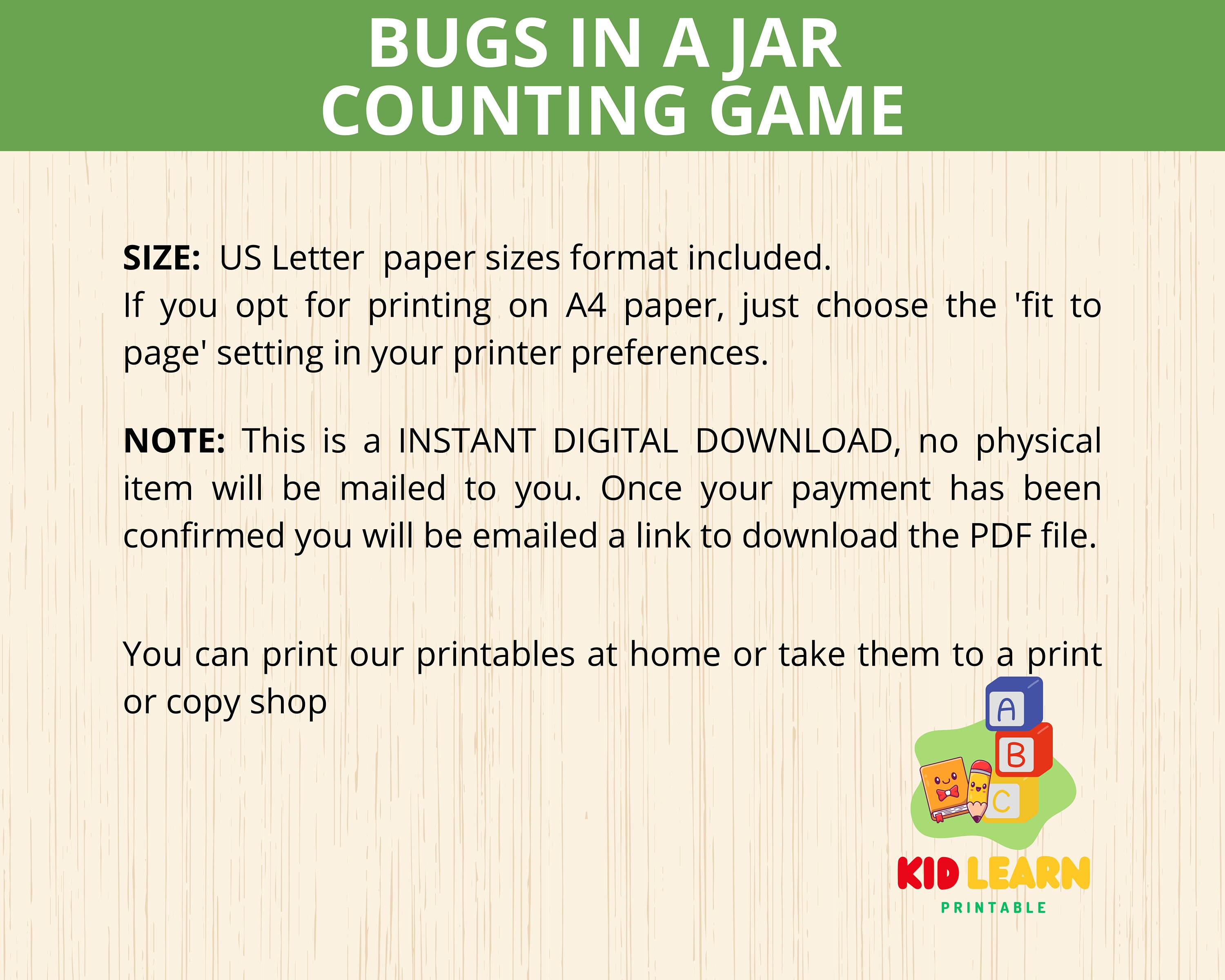 Bug in a Jar Counting Activity, Pretend Play,insect Busy Book, Bug Unit ...