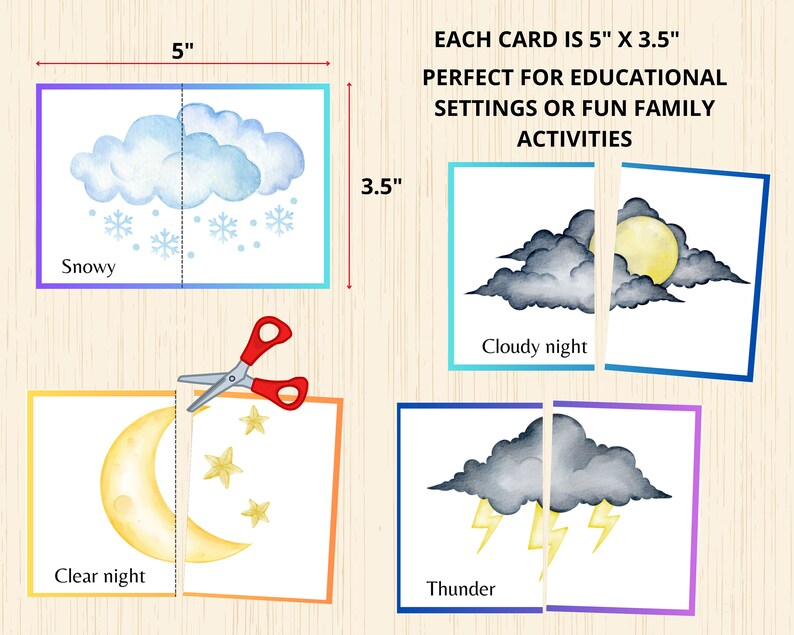 Weather Matching Game,weather Activity,weather Montessori, Preschool ...