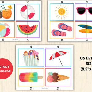Summer Matching Game,summer Activity,summer Montessori,preschool ...