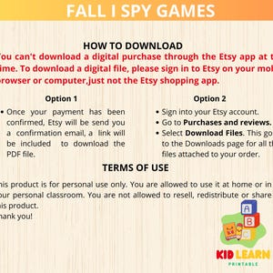 I Spy Fall,fall I Spy Game,autumn I Spy,autumn Activity,count 10 ...