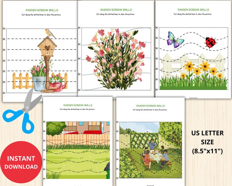 Garden Cutting Practice,spring Scissor Strips,garden Cutting Strips ...