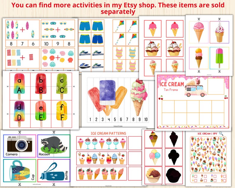 Ice Cream Numbers Matching,sort and Match Game,number Matching Ice ...