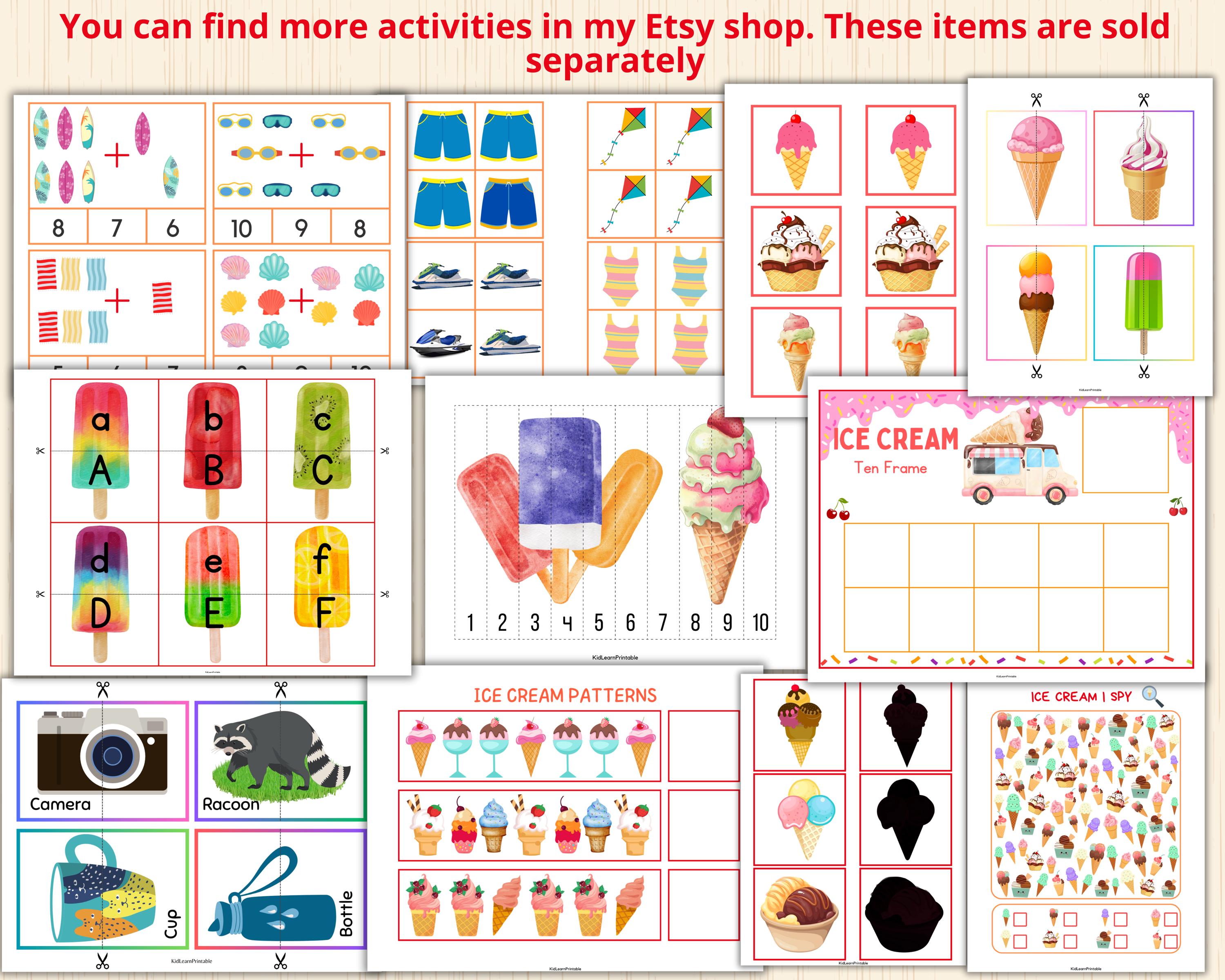 Ice Cream Numbers Matching,sort and Match Game,number Matching Ice ...