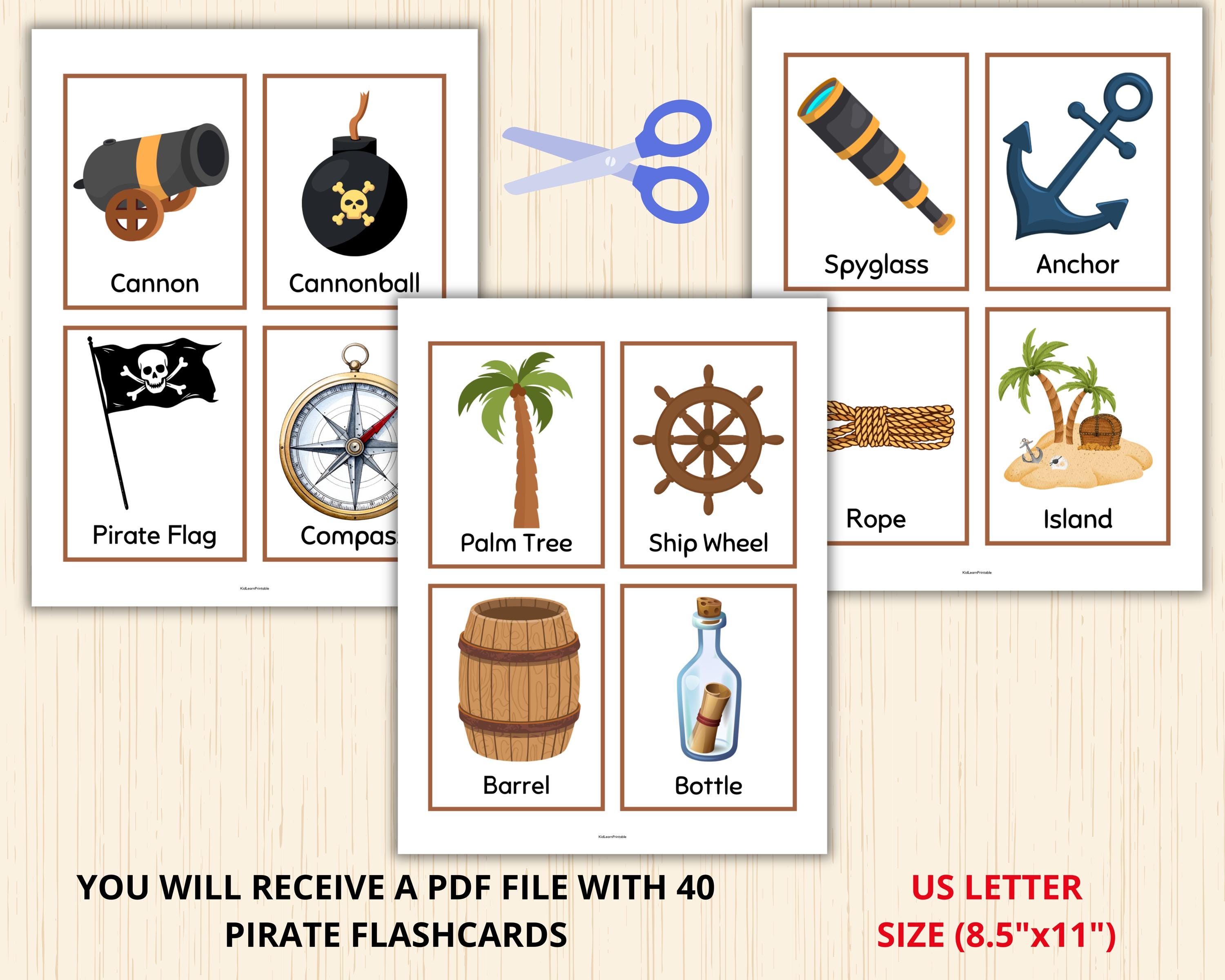 Pirates Flashcards,pirate Birthday Party,pirate Activity Preschool ...