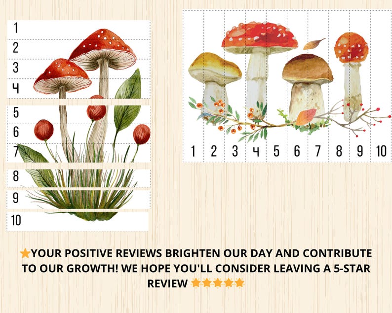Preschool Autumn,mushroom Puzzle Number Sequence,mushroom Number ...