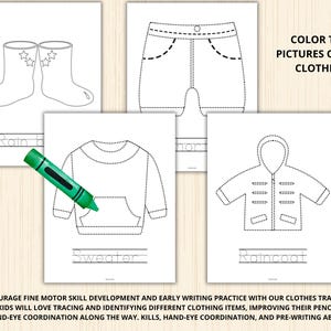 Clothes Tracing Worksheets,prek Tracing,toddler Writing Practice ...
