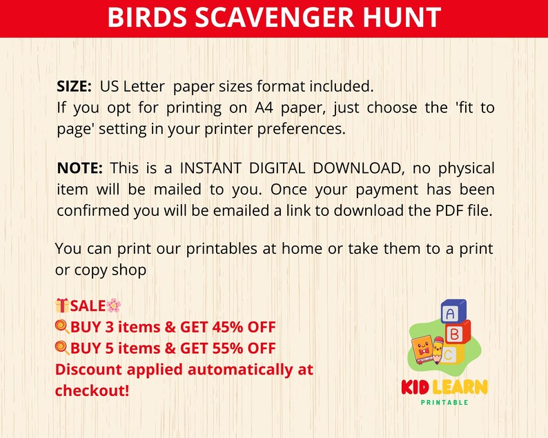 Birds Scavenger Hunt,nature Scavenger Hunt,nature Activity,bird ...