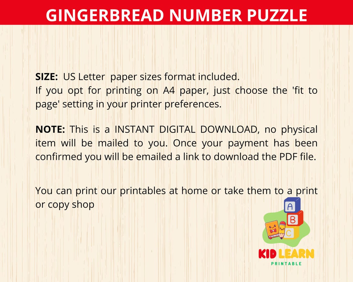 Gingerbread Man Number Puzzles,xmas Montessori,christmas Number ...