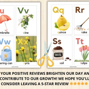 Garden Alphabet Cards,nature Flashcard,abc Flashcard,alphabet Cards for ...