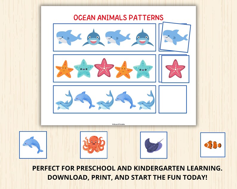 Ocean Animals Patterns,what Comes Next,scissors Skills,sea Animals ...