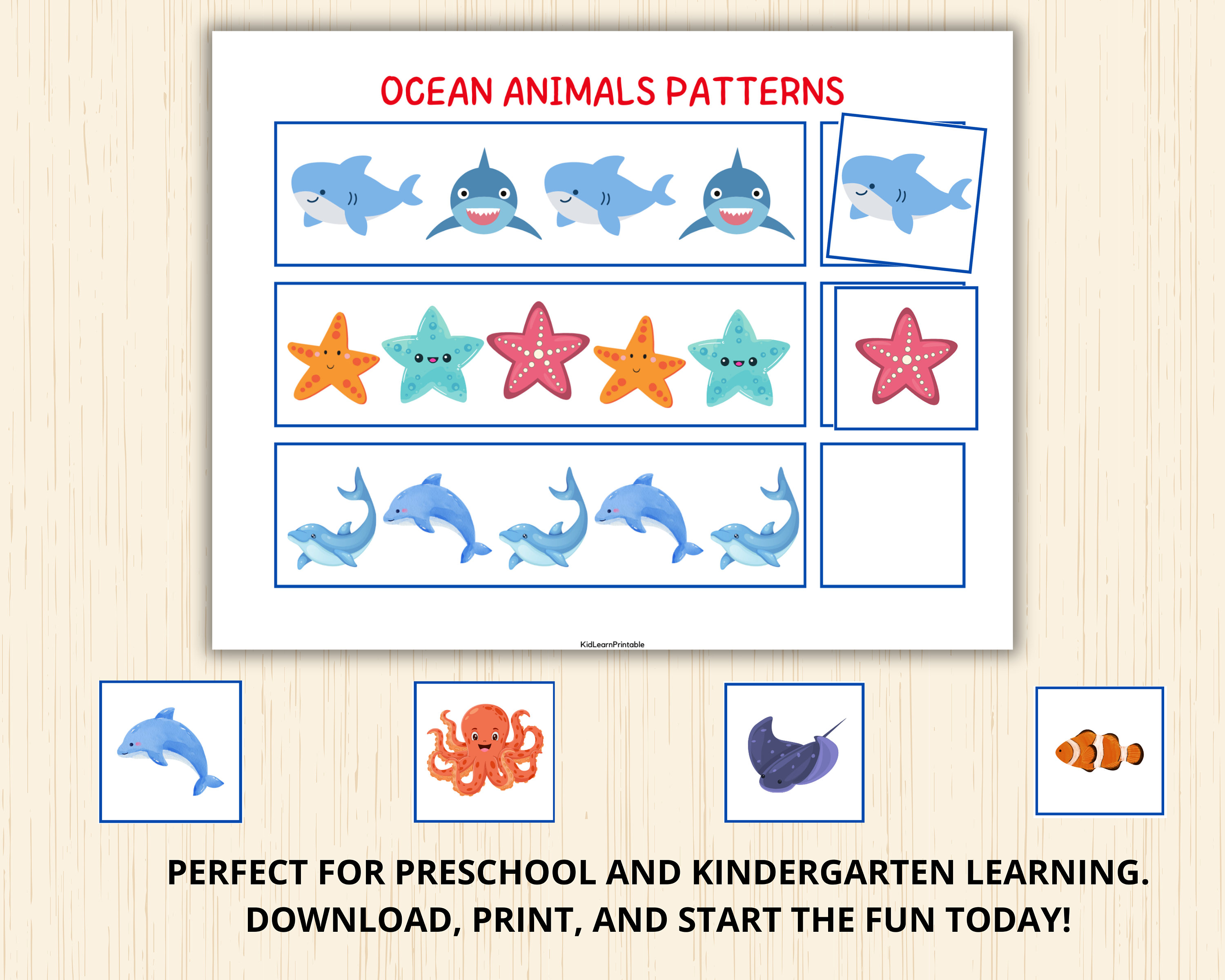 Ocean Animals Patterns,what Comes Next,scissors Skills,sea Animals ...