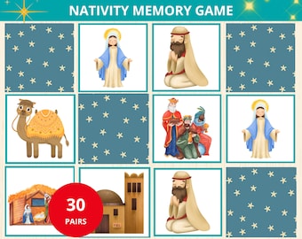 Nativity Memory Game, Bible Christmas Matching Game - Etsy